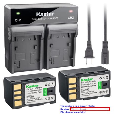 Kastar Battery Rapid Charger For Jvc Bn Vf815 Jvc Gr D740ex Gr D740us
