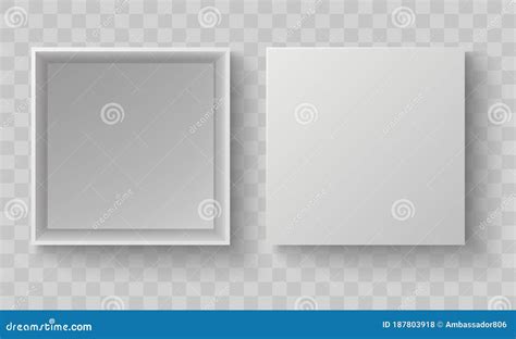 White Box Top View Open Pack Box Mock Up Empty Blank Realistic Open