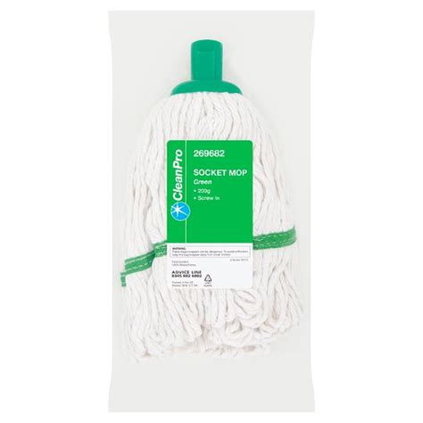 Cleanpro Socket Mop Green 200g 18 X Pack Liquor Library