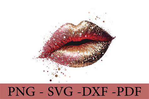 Red Glitter Lips Svg