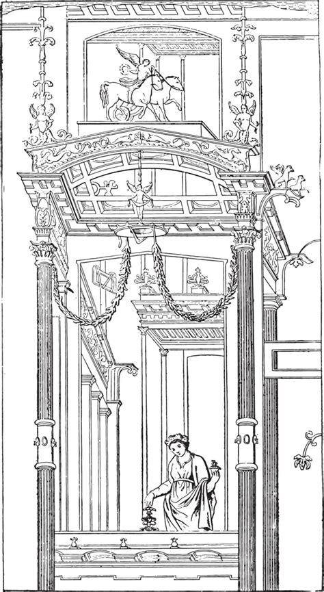 Architectural Representationvintage Engraving Vector History Etching Vector Vector History