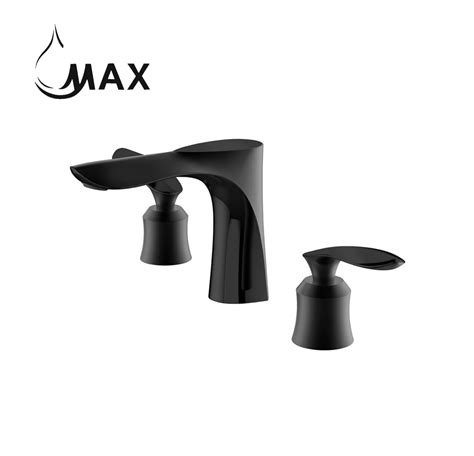 Two Handle Widespread Bathroom Faucet Matte Black Finish Max Faucets