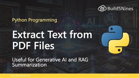 extract text from pdf files with python for use in generative ai and rag solutions build5nines llc