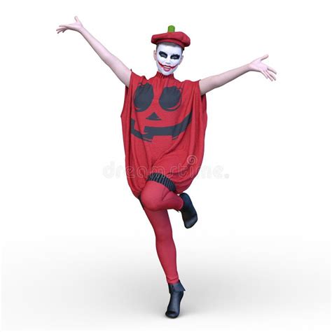 3d Rendering Of Woman In Costume Stock Illustration Illustration Of