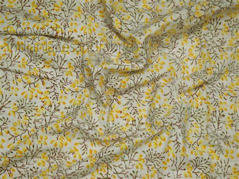Tela De Algodón Suave Con Estampado En Bloque Estampado A Mano Etsy
