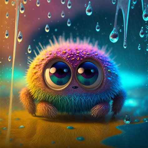 Premium Photo A Brightly Colored Spider Sitting In A Puddle Of Water
