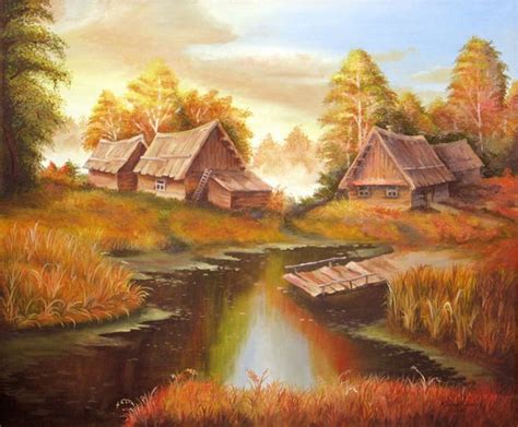 Осень в деревне картинки для срисовки и детские рисунки