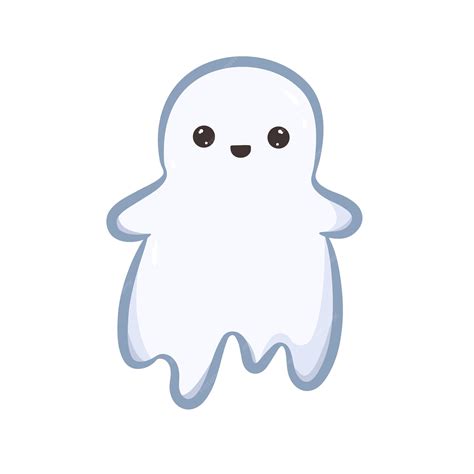 Premium Vector Cute Ghost In Cartoon Style Ghost With Funny Kawaii