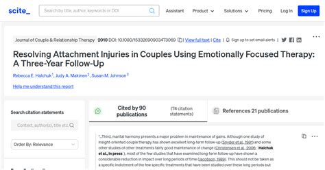 resolving attachment injuries in couples using emotionally focused
