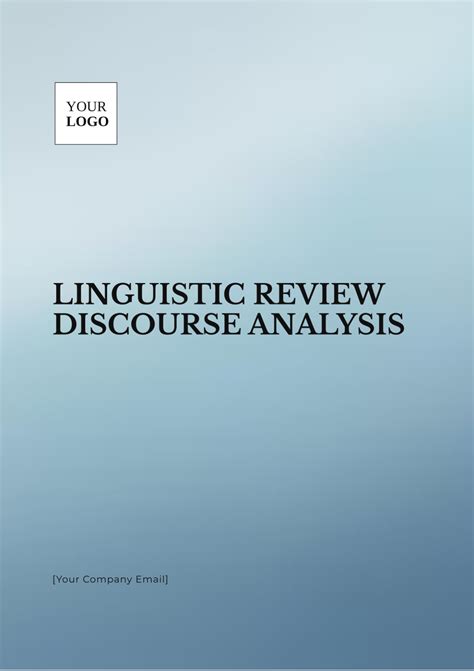 Free Linguistic Review Discourse Analysis Template To Edit Online