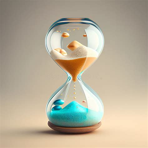 Hourglass With Sand Inside 3d Illustration Time Concept Stock