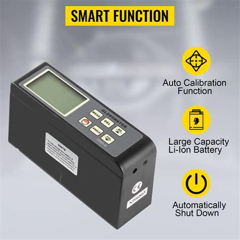 VEVOR 60 Degree Gloss Meter 0 1 To 200GU Digital Precision Glossmeter