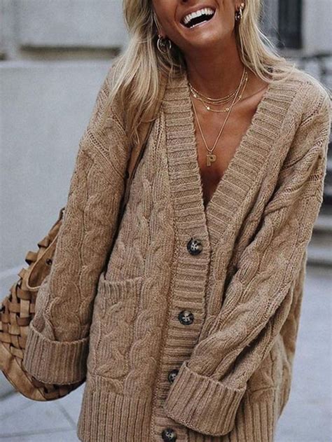 Casual V Neck Long Sleeve Sweaters Anniecloth Sweater Fashion Knit Sweater Coat Cardigans
