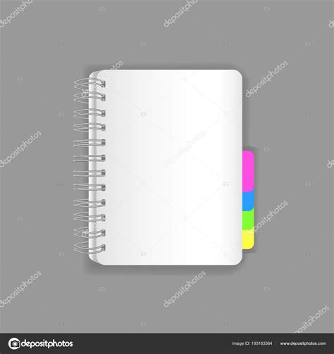 Template Notebook Empty Flipchart With A Spring And Colored Tabs Stock Vector Ideyweb