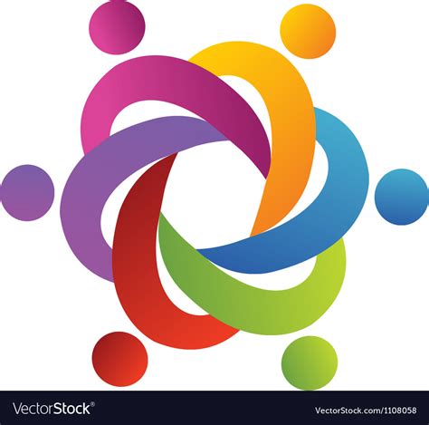Teamwork People Around In A Hug Logo Royalty Free Vector