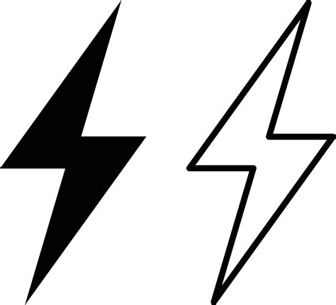 Lightning Bolt Icon Set Vector In Two Styles Electric Power Icon Isolated On White Background