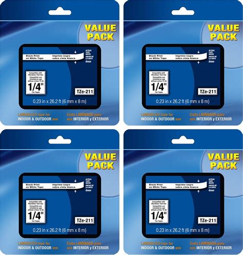 TZE 211 Label Tape Replacement For Brother TZe 211 TZ 211 Laminated P Touch Label Maker Tape