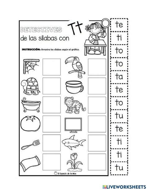 Sílabas ta te ti to tu worksheet Cuaderno de lectoescritura Actividades de escritura Lectura