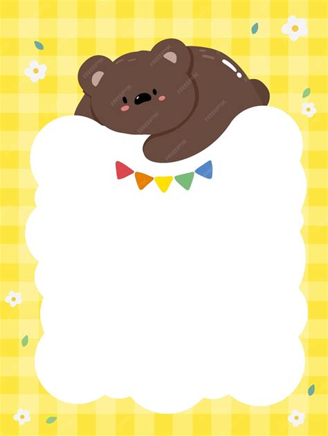 Premium Vector Cute Bear Memo Paper
