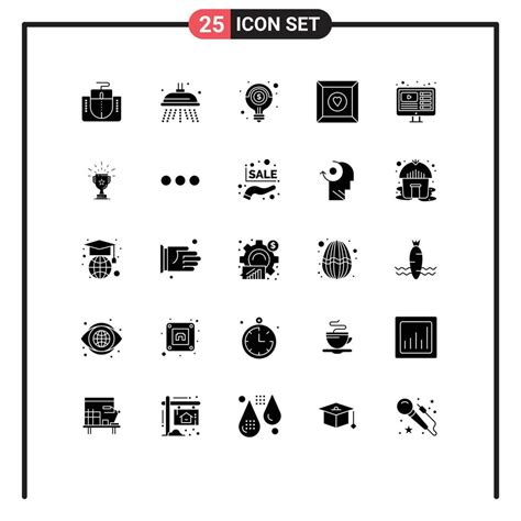 Set Of 25 Modern Ui Icons Symbols Signs For You Tuber Design Light Product Box Editable Vector
