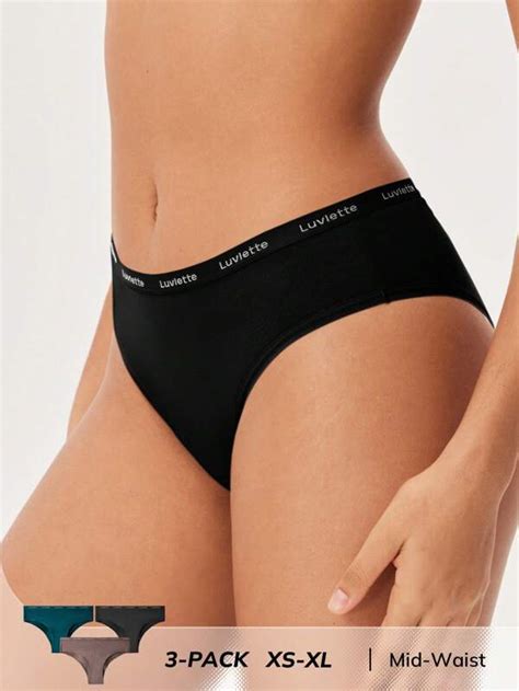 Luvlette 3 Pack Mid Waist Cotton Cheekies Shein Usa