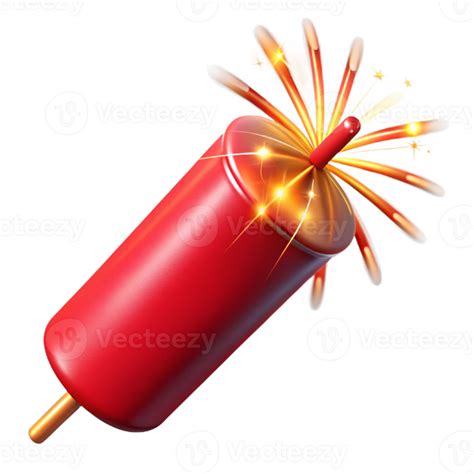 Stunning Modern Firecracker Exploding Sparkling Red Isolated 58021385 Png
