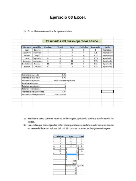 Ejercicio 03 Excel Pdf