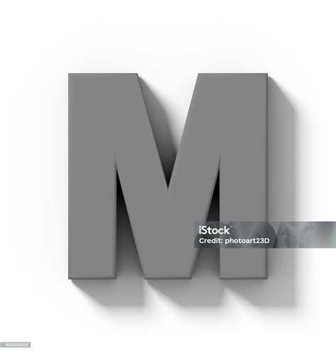 편지 M 3d 중간 회색 그림자직교 프로젝션 흰색 절연 0명에 대한 스톡 사진 및 기타 이미지 0명 3차원 형태 그늘