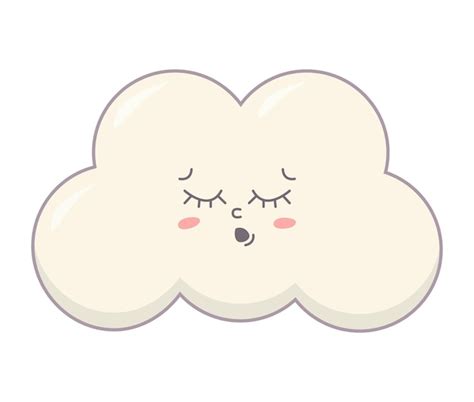 Premium Vector Cute Sleepy Vector Cartoon Cloud