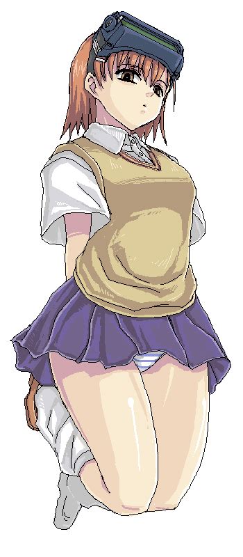 Safebooru Biribiri Brown Hair Head Mounted Display Minarai Misaka
