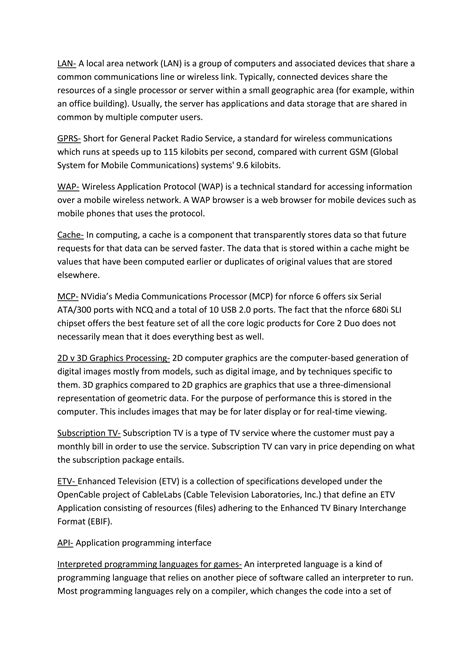 Glossary Of Terms Assignment Pdf