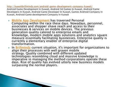 Ppt Android Game Development In Kuwait Powerpoint Presentation Free