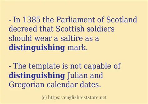 In Sentence Examples Of Distinguishing Englishteststore Blog