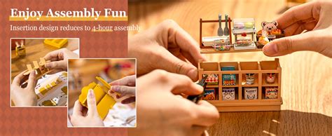 Robotime Miniature House Kit Diy Mini Dollhouse With Accessories Tiny Store Making