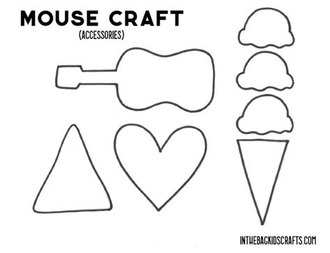 Mouse Craft Printable Template Accessories Pdf