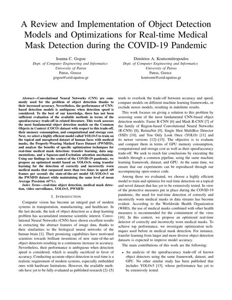 PDF A Review And Implementation Of Object Detection Models And Optimizations For Real Time