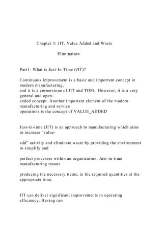 Chapter Jit Value Added And Waste Docx