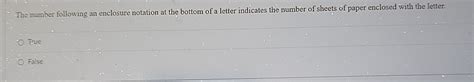 Solved The Number Following An Enclosure Notation At The