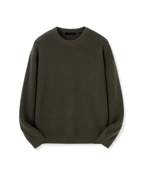 The Knit Company 더니트컴퍼니 실시간 인기 스타일 마일드 코튼 리브드 니트 [카키] 온더룩