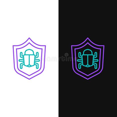 Line System Bug Concept Icon Isolated On White And Black Background
