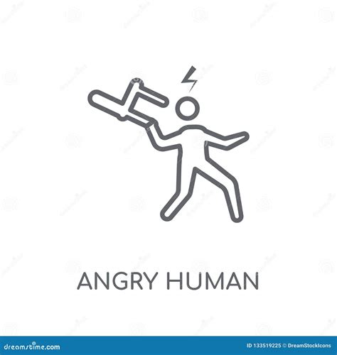 Boos Menselijk Lineair Pictogram Het Moderne Concept Van Het Overzichts