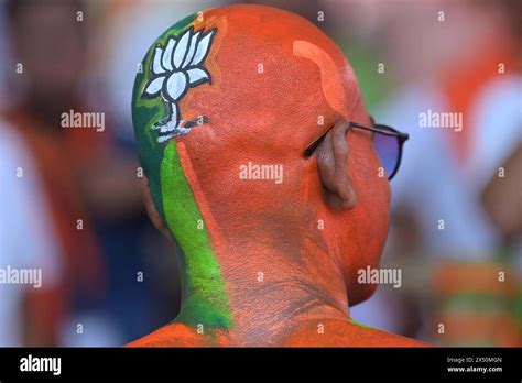 Supporters Of The Bjp At A Rally Of Prime Minister Narendra Modi Ahead
