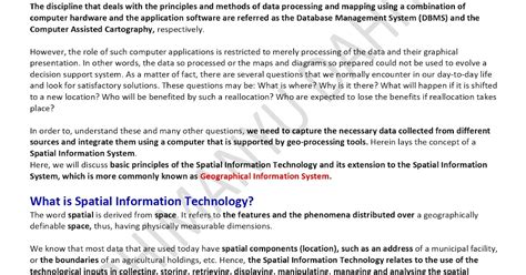 Spatial Information Technology Chapter 4 Class 12 Geography Practical