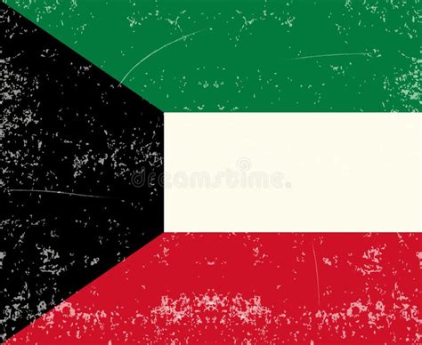 Flag Of Kuwait Vector With Old Vintage Texture Stock Vector