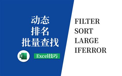 Excel动态查找排名 FILTER函数 SORTH函数 LARGE函数 简单实用 老徐的Excel 老徐的Excel 哔哩哔哩视频