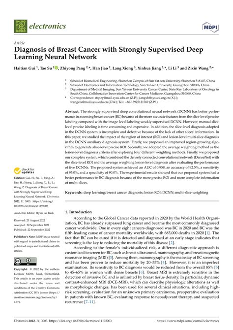 Pdf Diagnosis Of Breast Cancer With Strongly Supervised Deep Learning