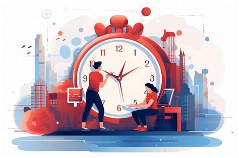 Premium Vector Two People Stopwatch Fixing