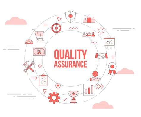 Qa Quality Assurance Concept With Icon Set Template Banner And Circle Round Shape Vector