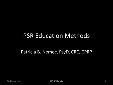 Ppt Psr Education Methods Powerpoint Presentation Free Download Id