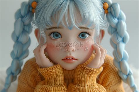 슬픈 소녀 만화 이미지 일러스트 무료 다운로드 Lovepik